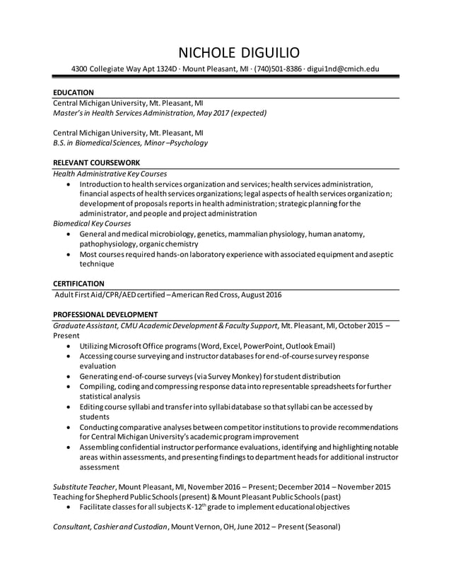 Resume - Nov 2016 | PDF