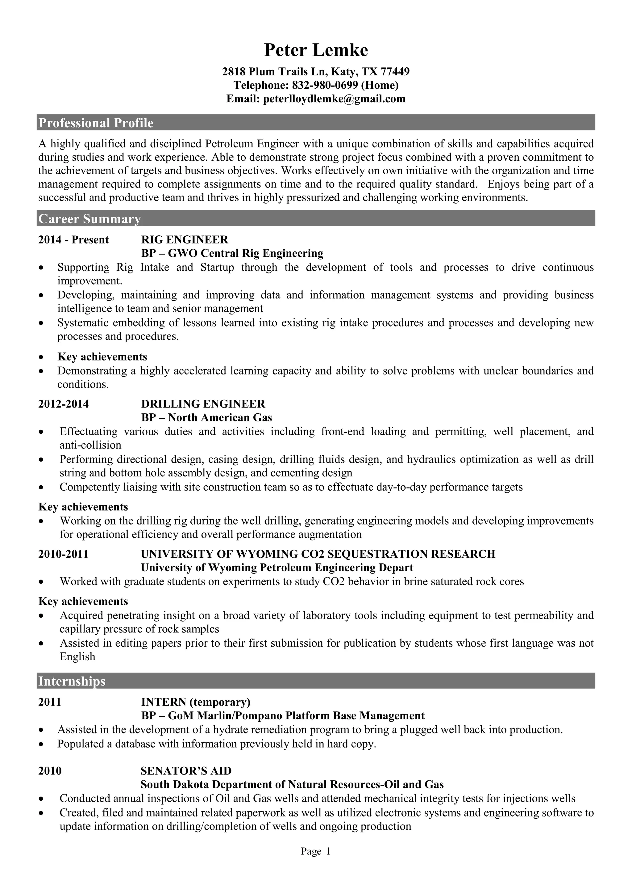 Peter Lemke CV | PDF