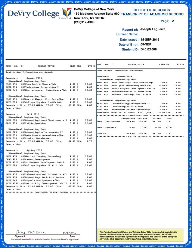 Joseph-LAGUERRE-Transcript | PDF