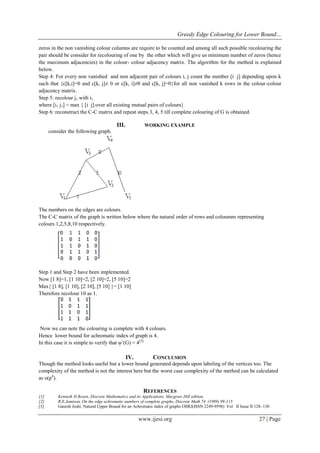 Greedy Edge Colouring for Lower Bound of an Achromatic Index of Simple Graphs | PDF