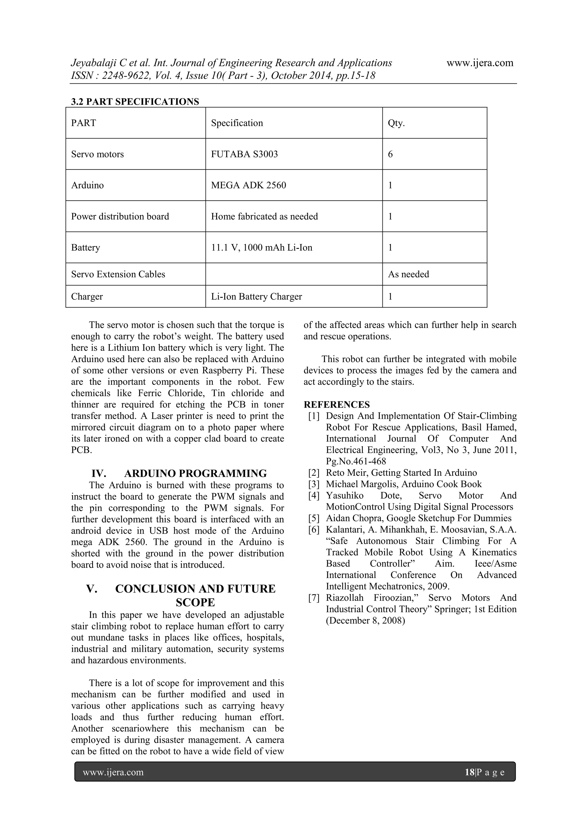 Design of Low Cost Stair Climbing Robot Using Arduino | PDF