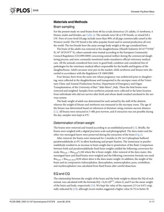 Brain Mass and Encephalization Quotients in the Domestic Industrial Pig ...