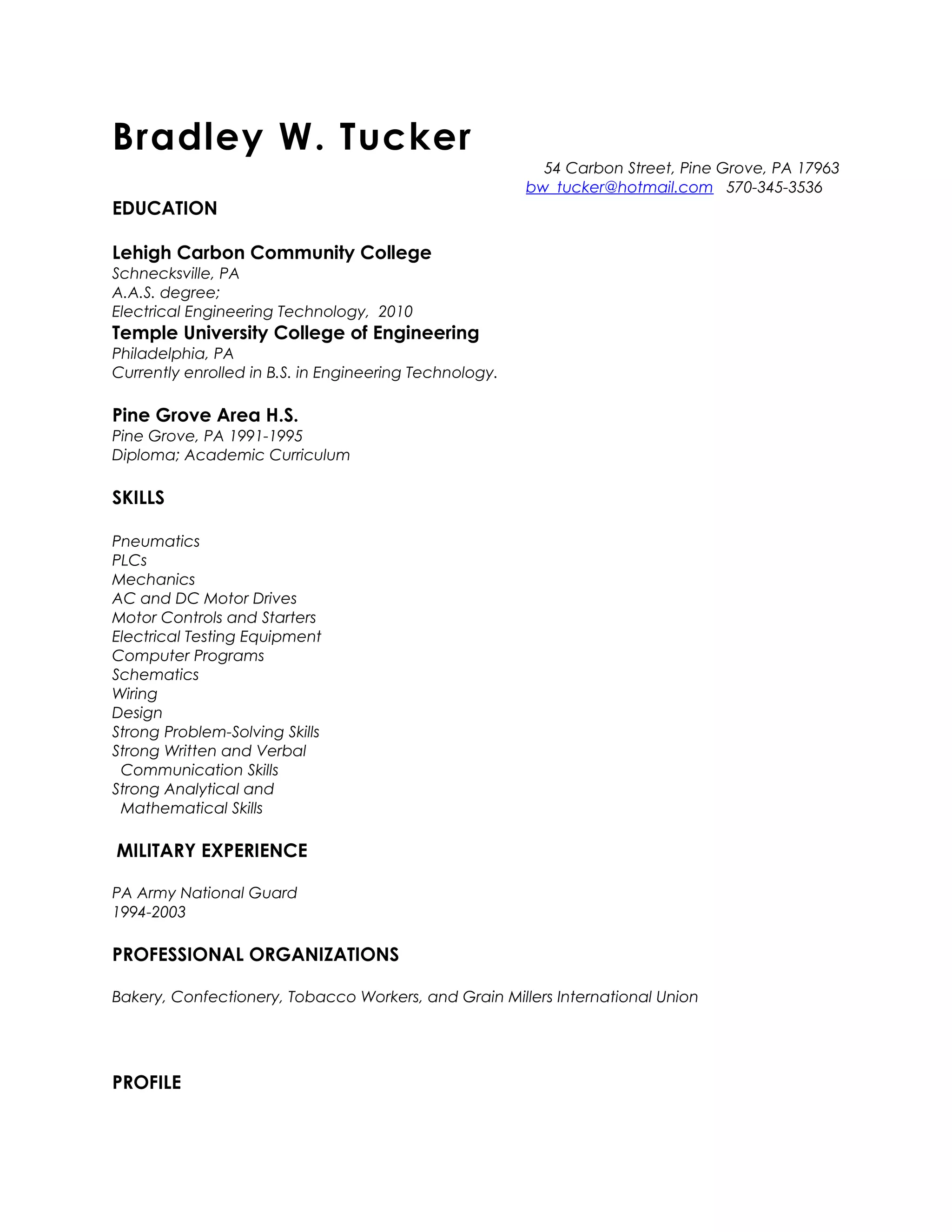 BradResume | RTF | Science
