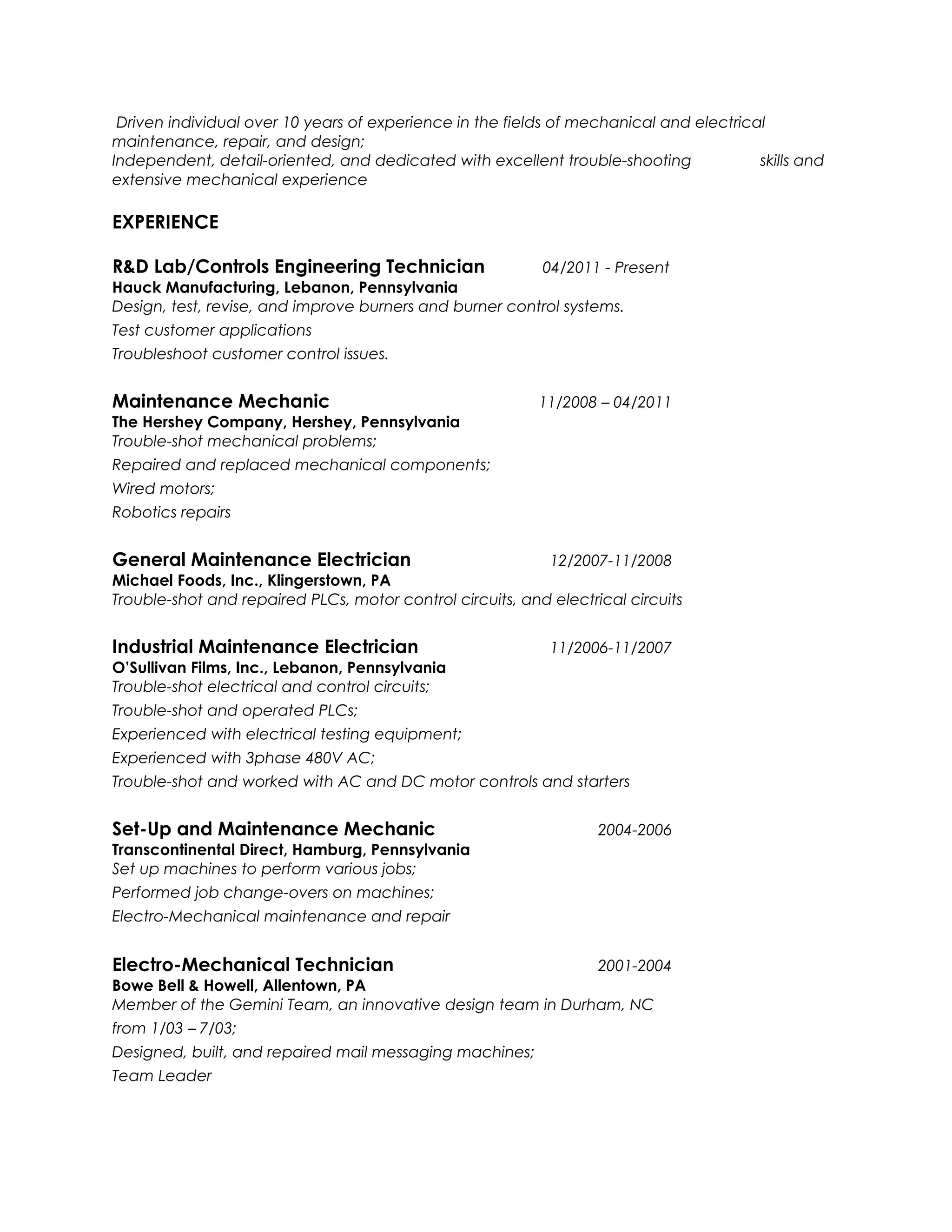 BradResume | RTF | Science