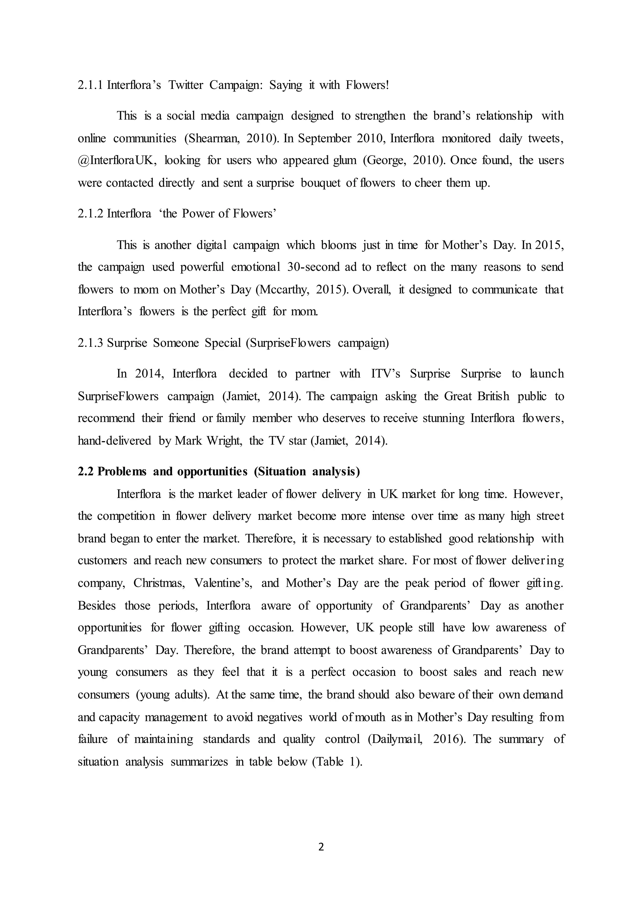 IMC plan for interflora | DOCX