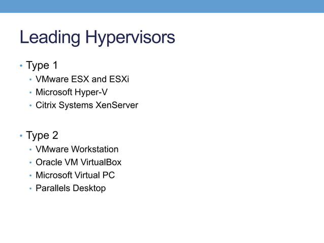 Hypervisors and Virtualization - VMware, Hyper-V, XenServer, and KVM | PDF