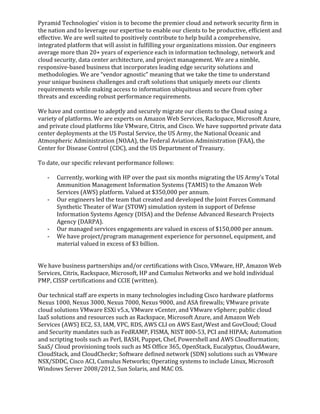 Pyramid Technologies Capability Statement & Technical | PDF