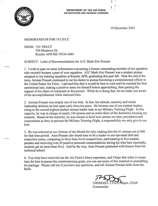 LOR from MAJ Lyga to A1C Ponsati | PDF