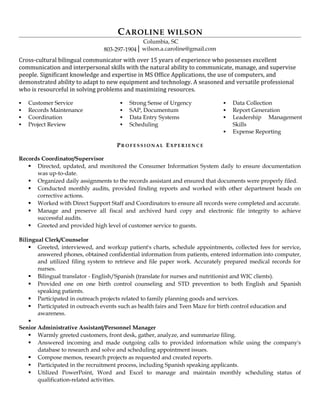 Caroline Wilson Resume-2017 | DOC