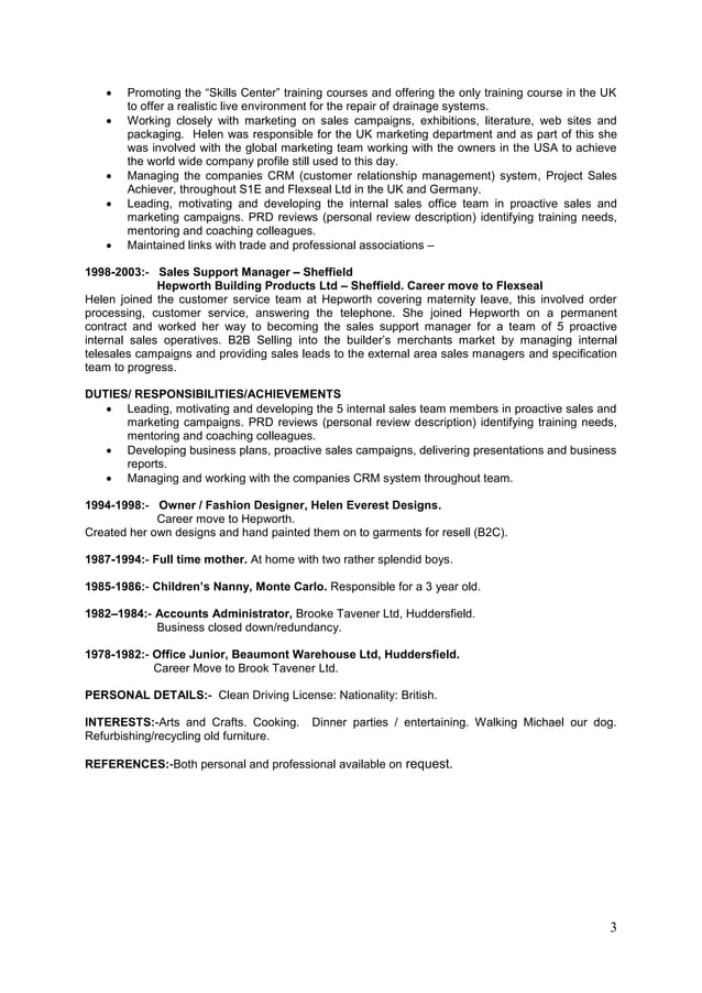 Helen Armitage - Calvert .docx CV Jan 2016 | PDF