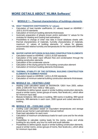 KLIMA Software - Description | PDF | Computer Software and Applications | Computing