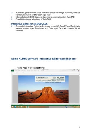 KLIMA Software - Description | PDF | Computer Software and Applications | Computing