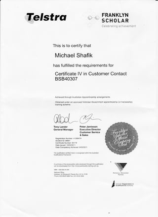 Certificate IV in Customer Contact | PDF | Careers