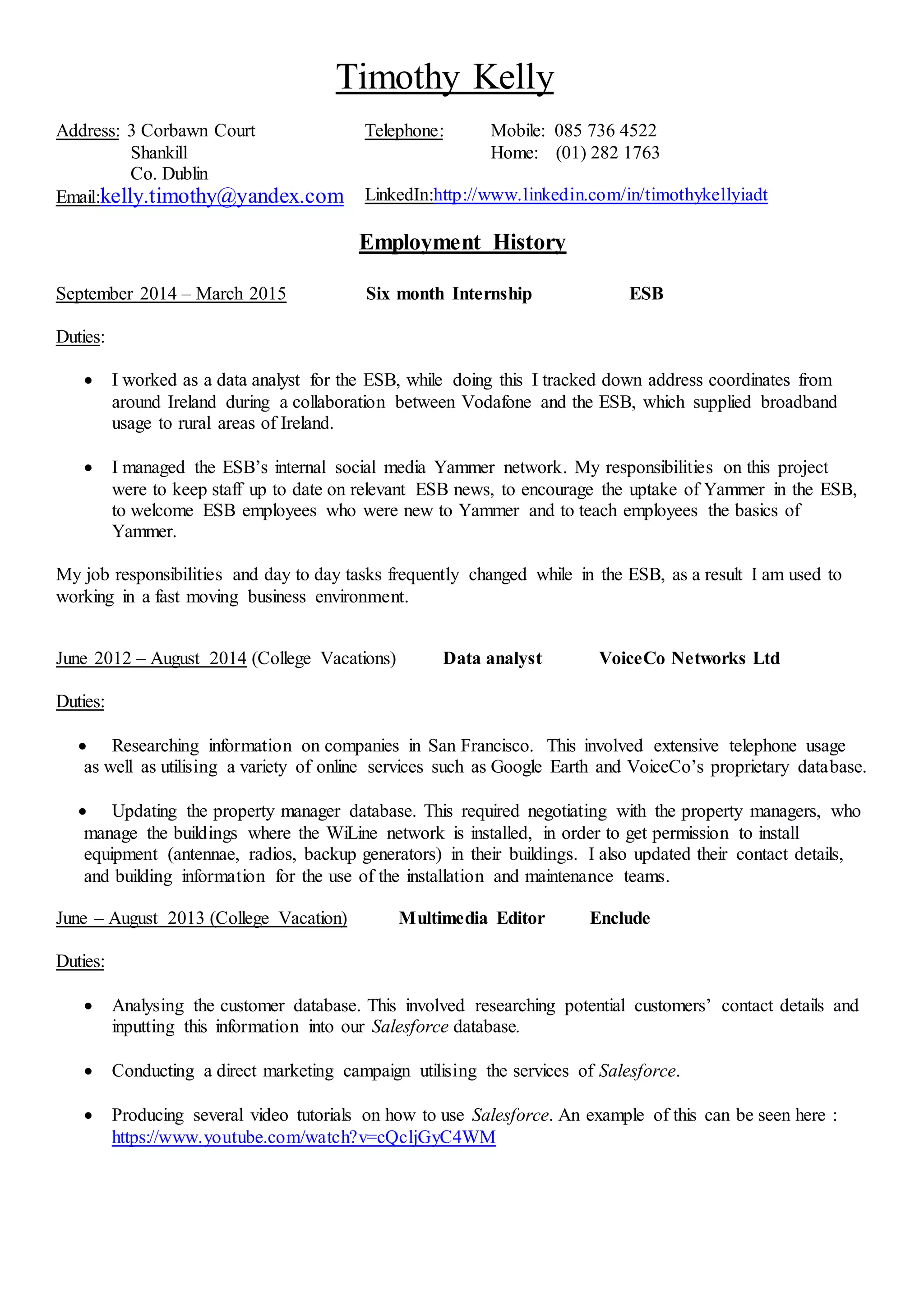 Timothy Kelly's CV April 3 | DOCX