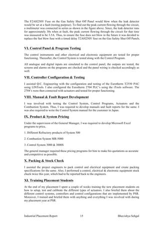Industrial Placement Report | PDF