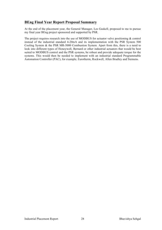 Industrial Placement Report | PDF