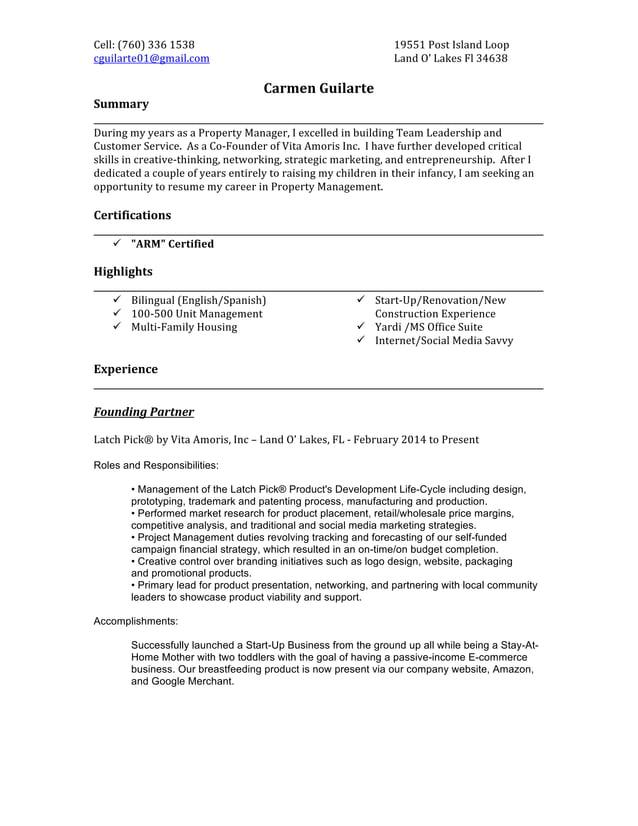 Carmen_Guilarte_Resume_2016 | PDF