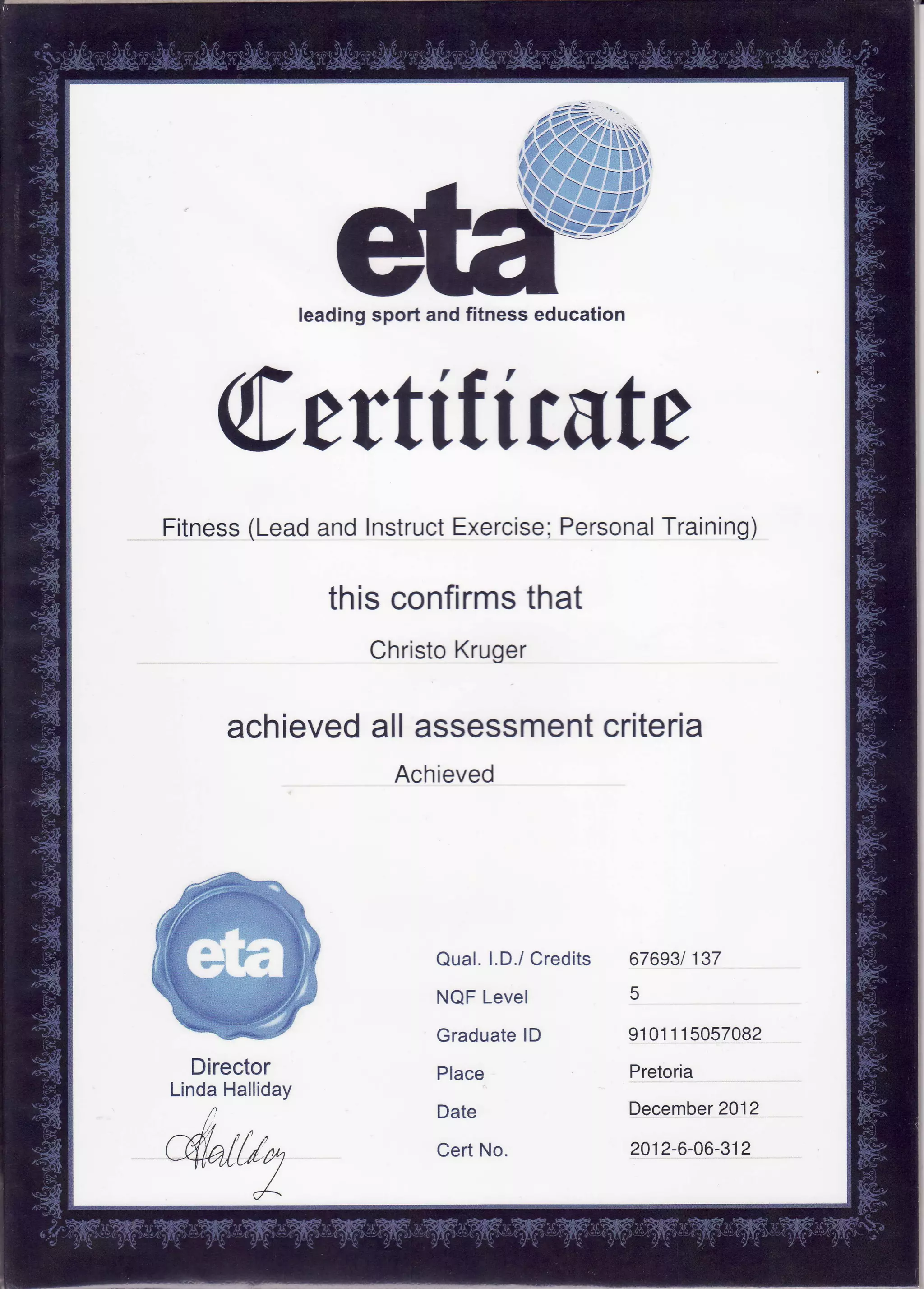 Christo Kruger PT Qualification | PDF
