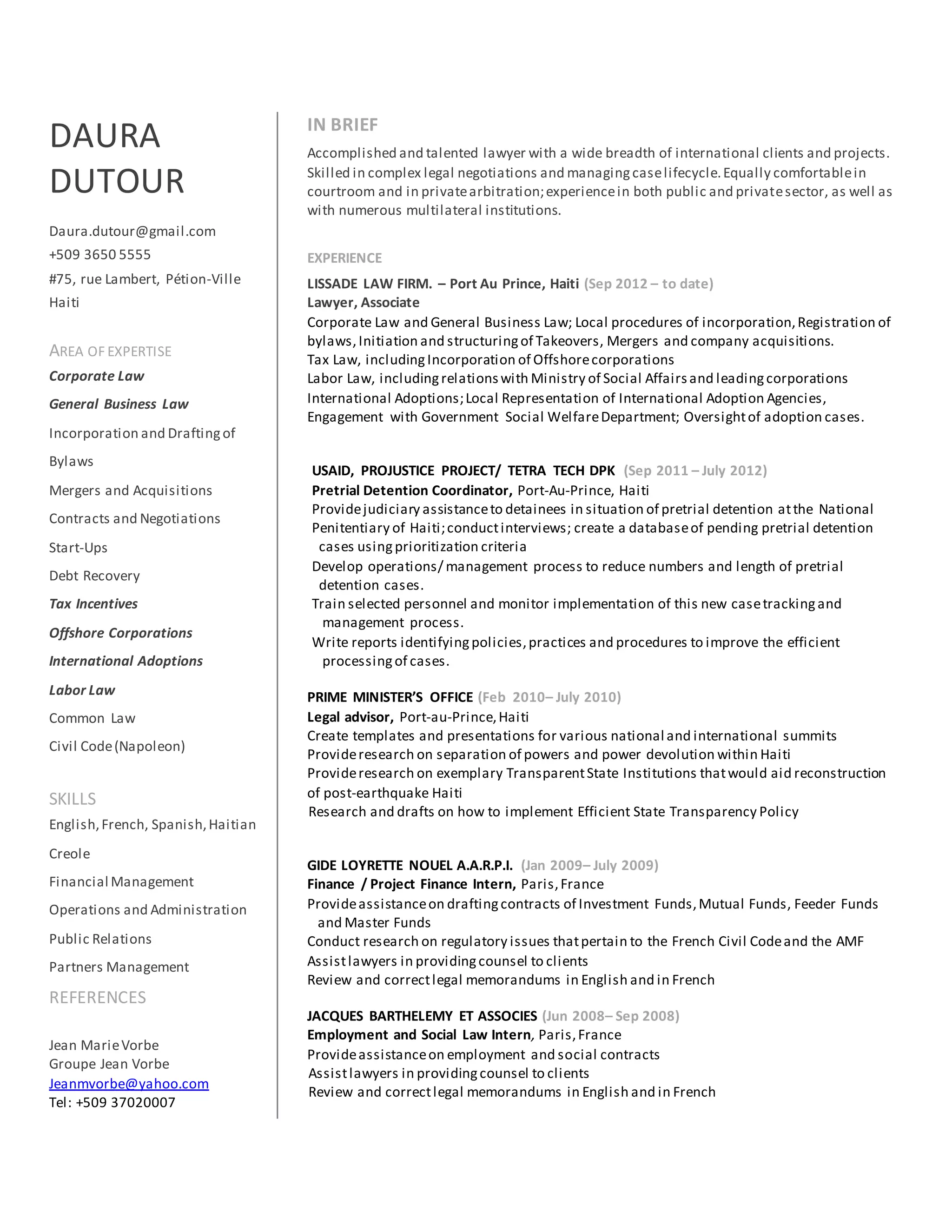 Dutour Daura CV_English New | DOCX