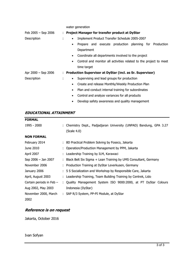 CV Ivan Sofyan_Oct 2016 | PDF