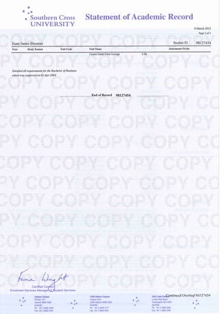SCU letter and transcript | PDF