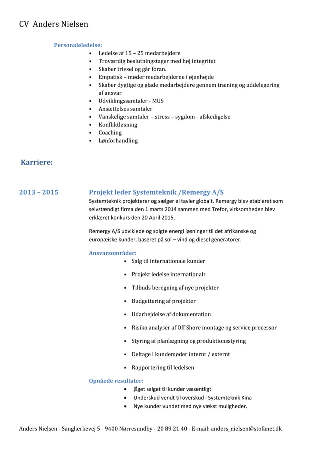 Anders Nielsen CV 18-01-2016 | PDF