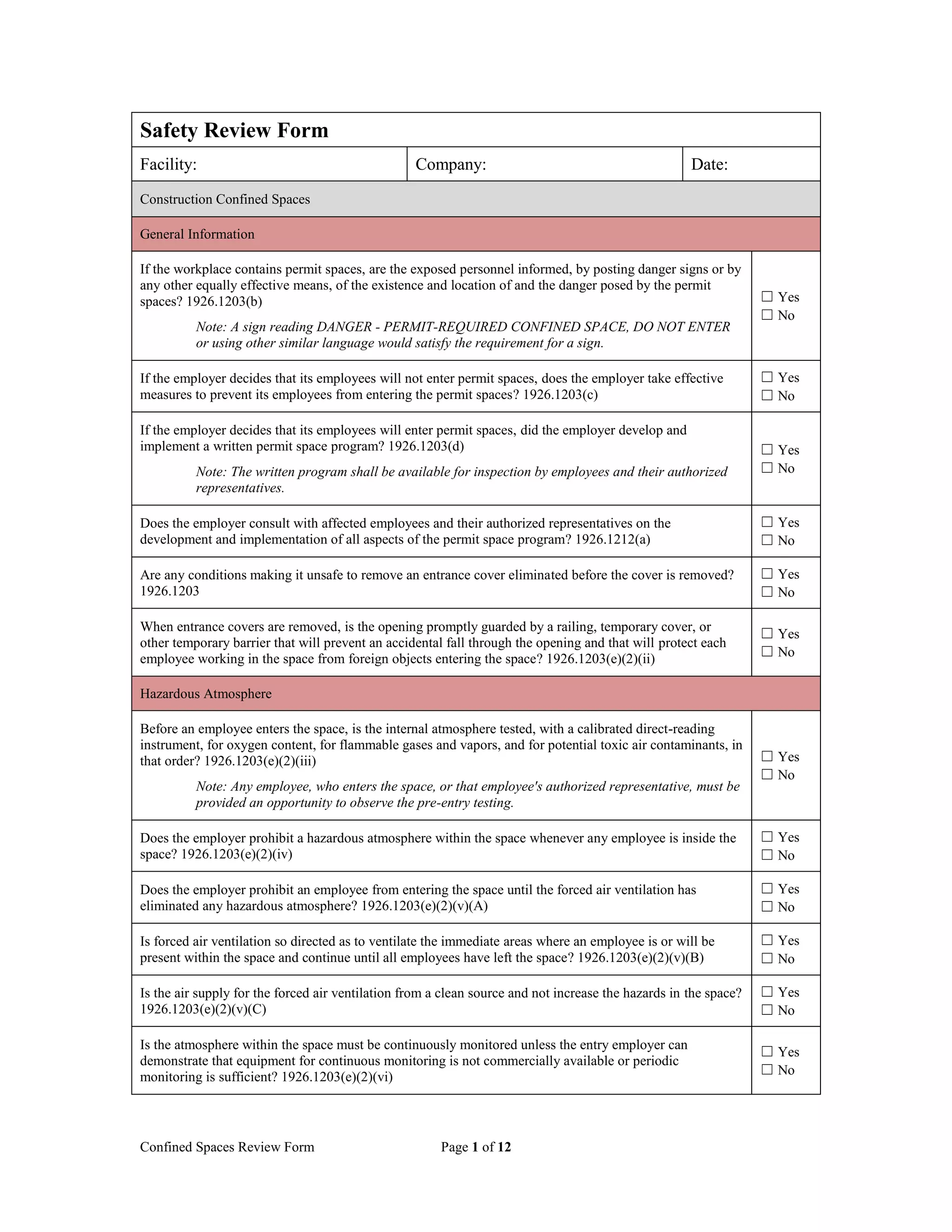 Construction Confined Spaces | PDF