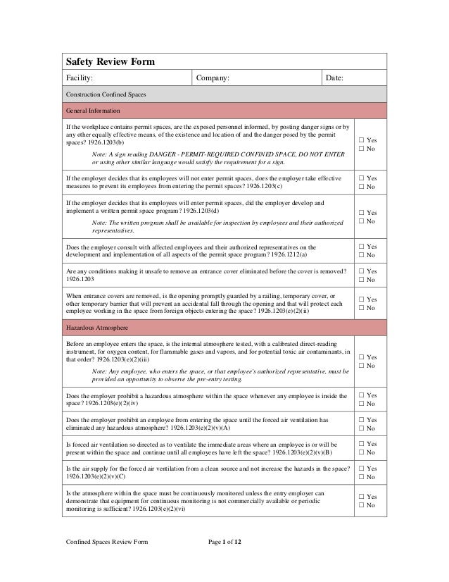 Construction Confined Spaces