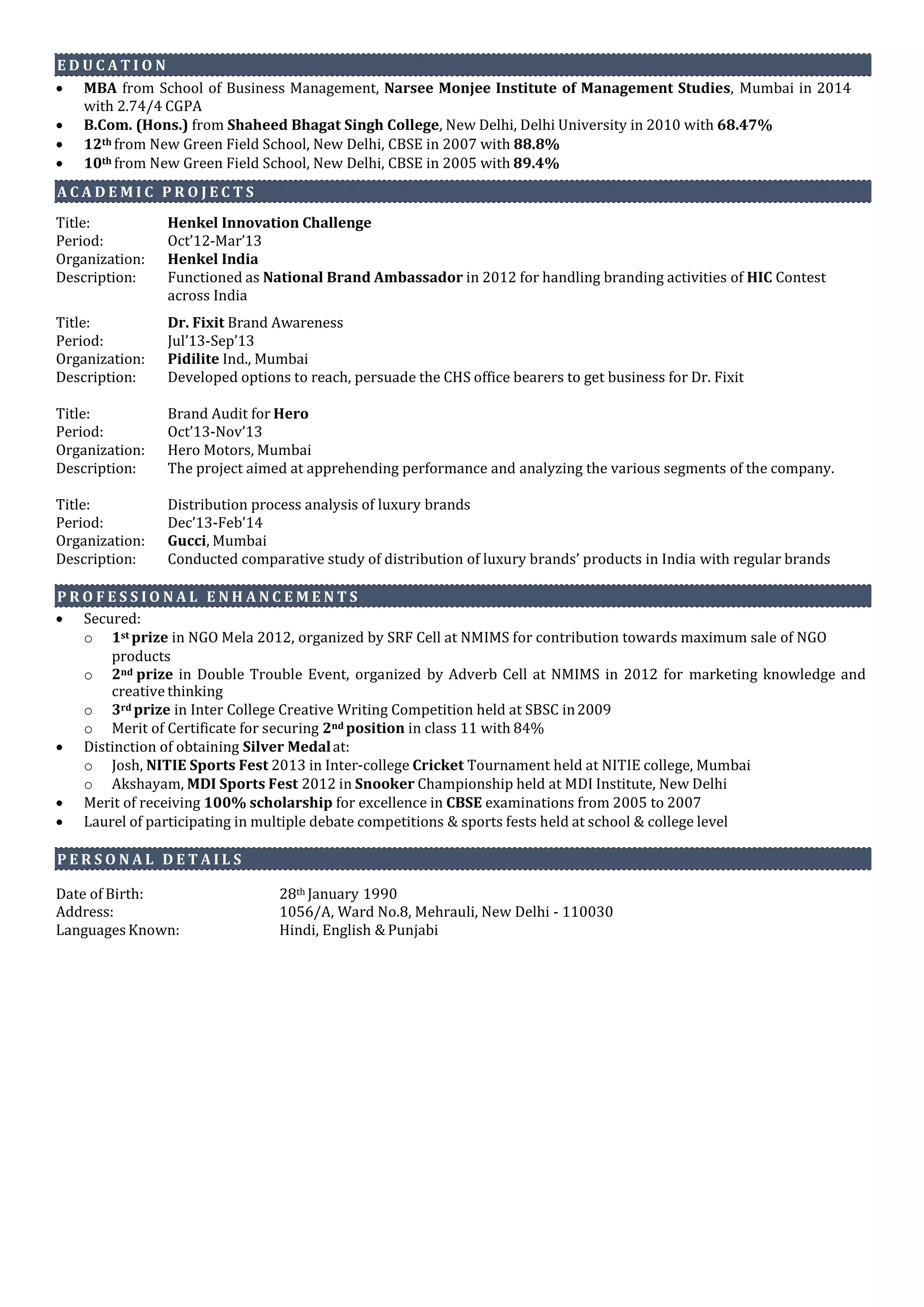 Sahil_Batra_CV_NMIMS_Marketing_Final | PDF