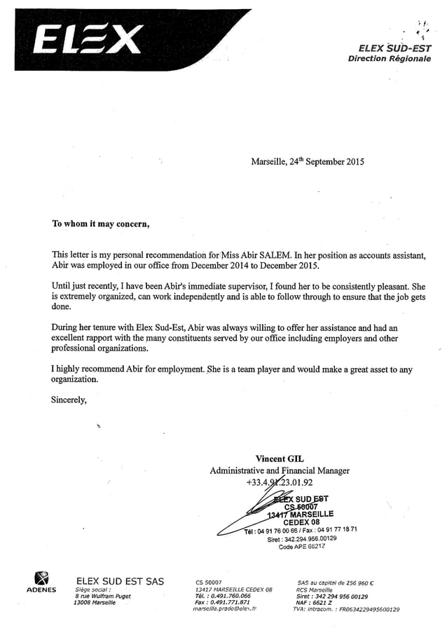 reference letter ELEX | PDF