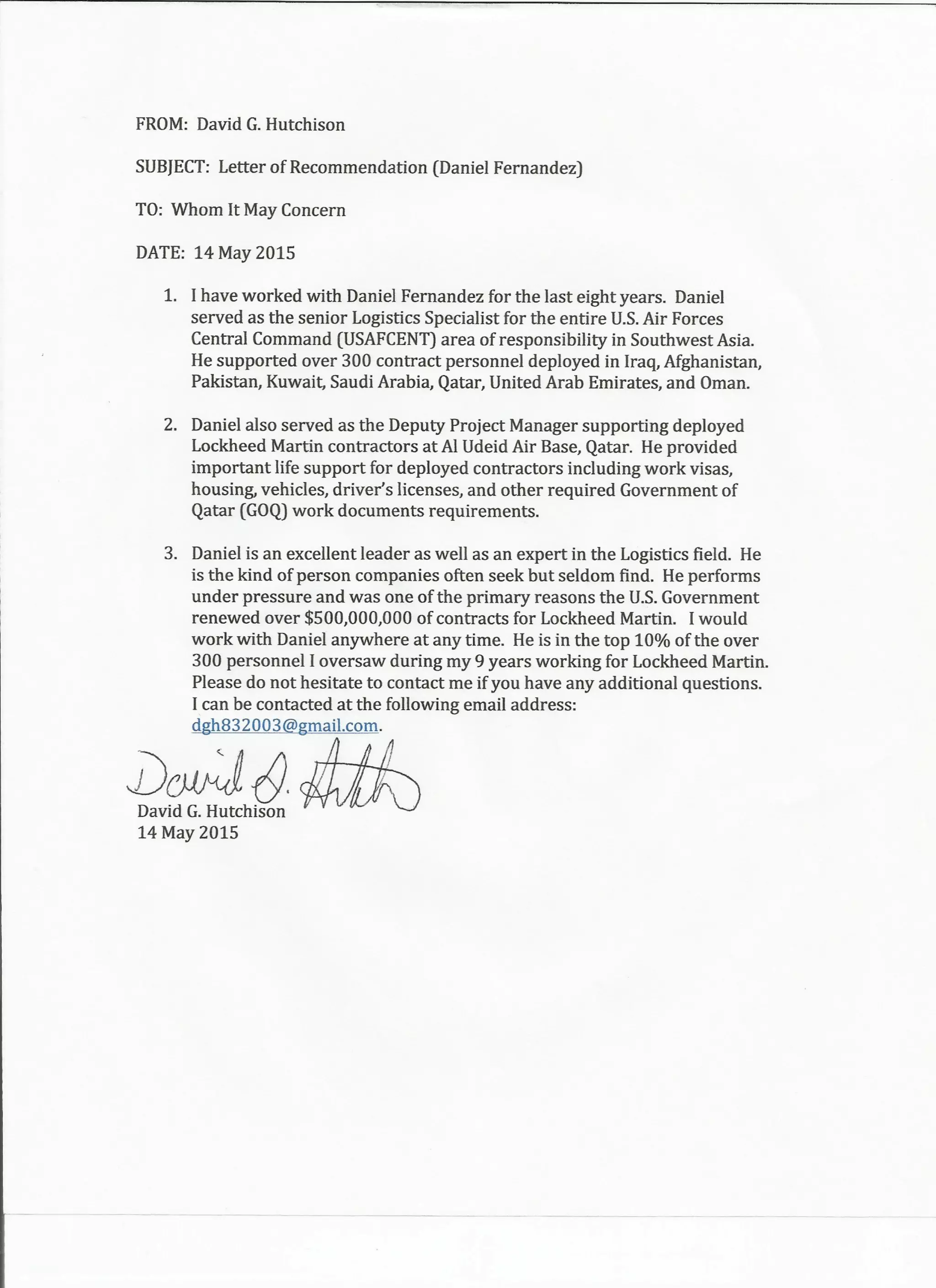 Dan Letter of Recommendation | PDF