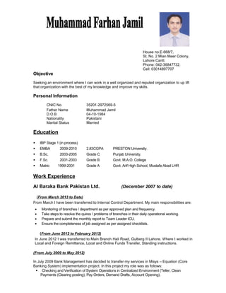 Farhan Jamil's Resume | PDF