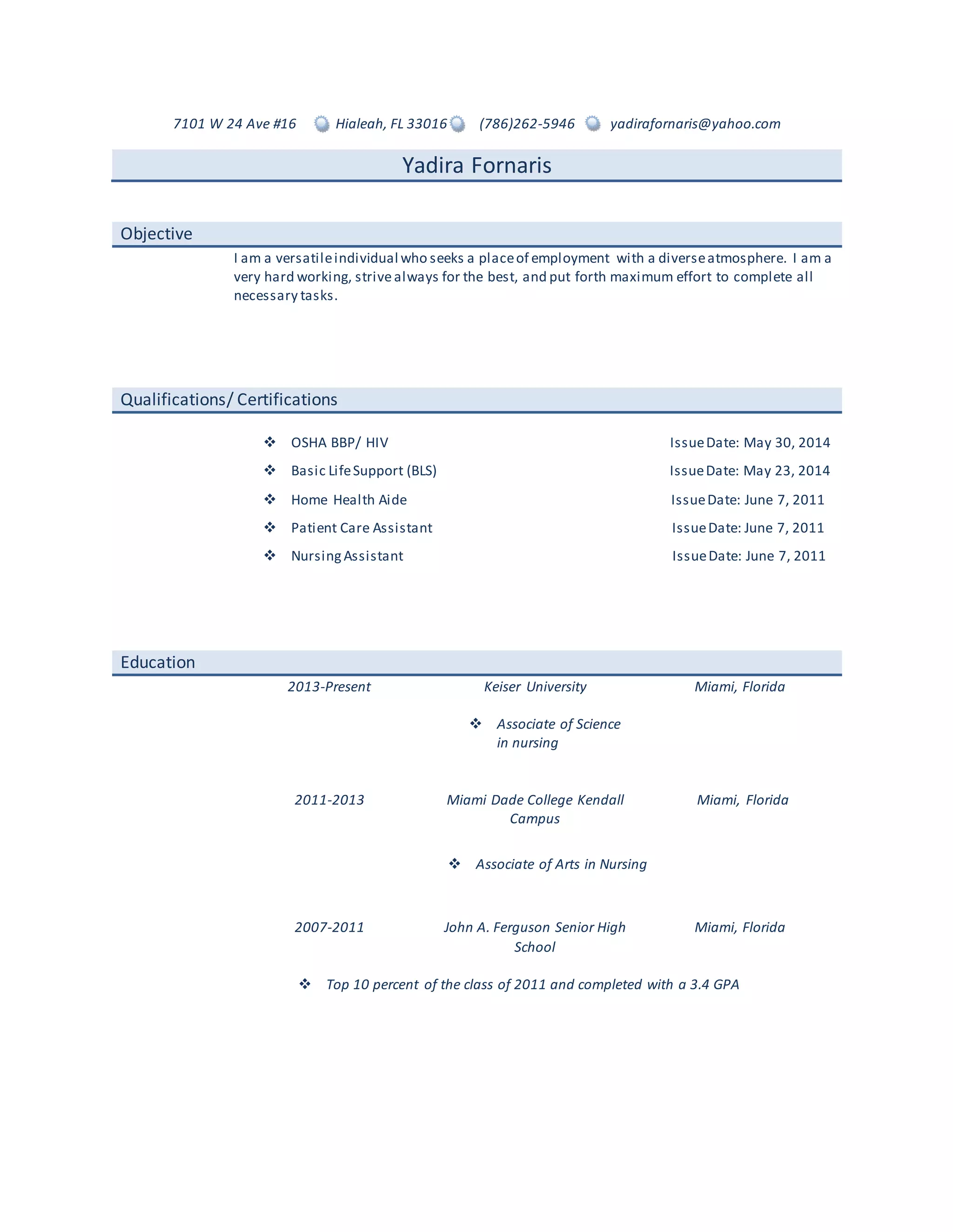 Yadira's Resume | DOCX