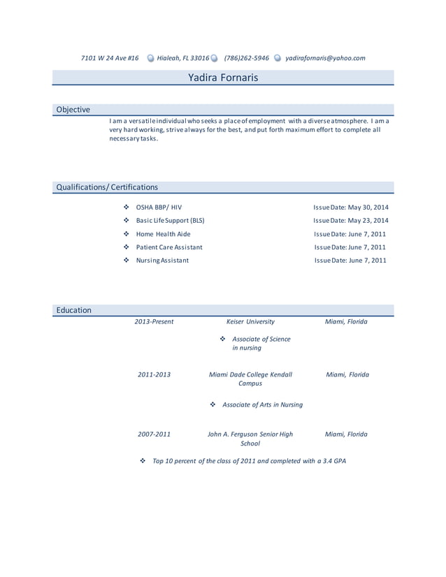 Yadira's Resume | DOCX