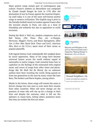 Protest Songs_ The Use of Music as a Universal Political Flag | PDF