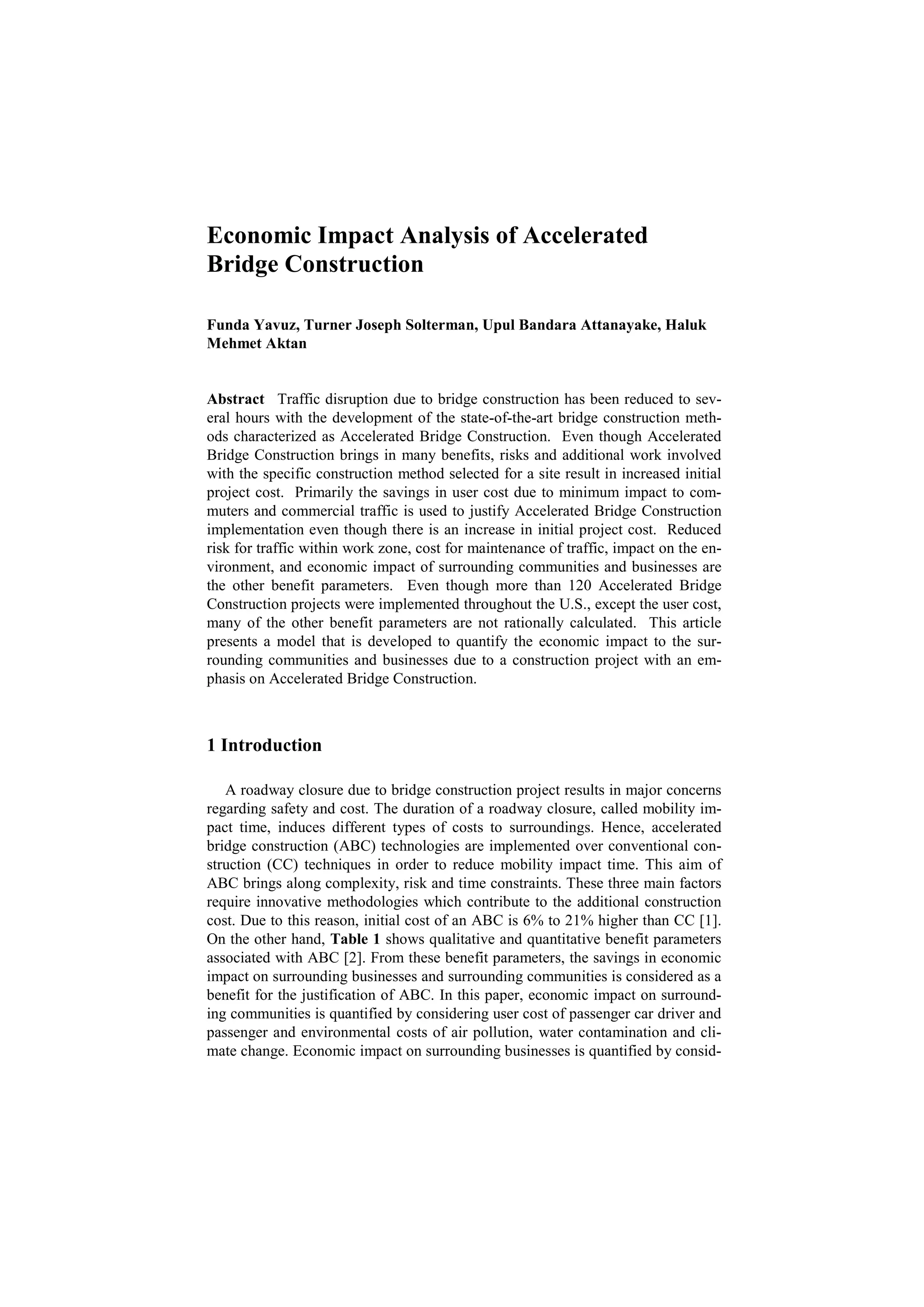 Economic Impact Analysis | PDF