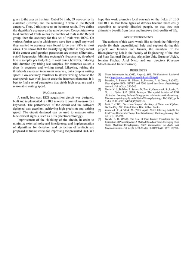 Pablo Magani - BCI SSVEP Speller | PDF