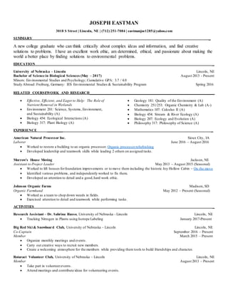 Joseph Eastman - Resume | PDF