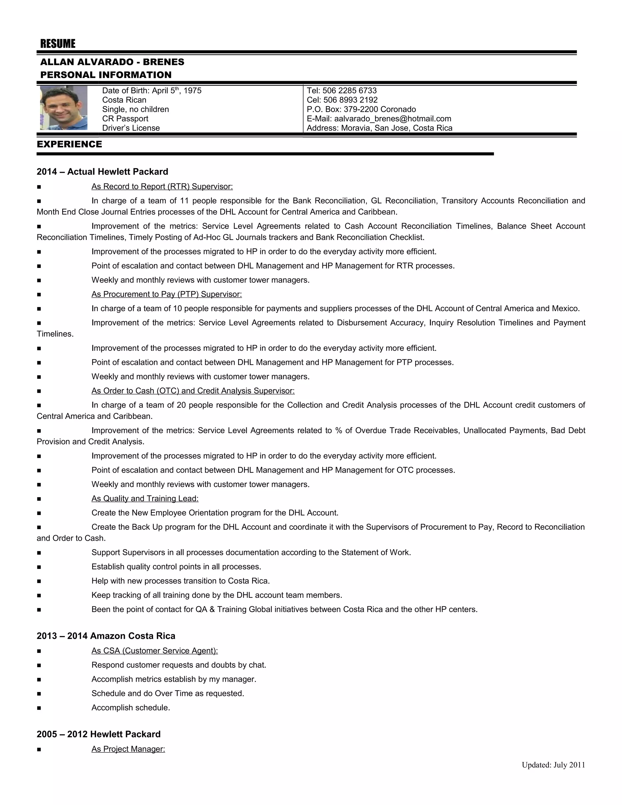 Allan Alvarado_Complete Resume | DOC | Business Administration | Business