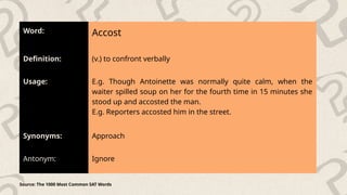 SAT 101 PRESENTATION SLIDE FOR TEACHING | PPT