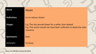 SAT 101 PRESENTATION SLIDE FOR TEACHING | PPT