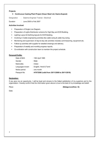 Balaguru.G_ Senior Electrical Designer | PDF