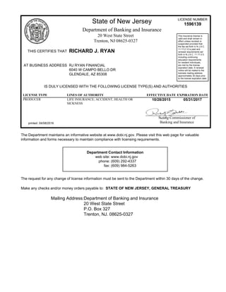NJ Insurance License | PDF