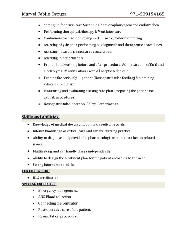 Marvel Dsouza CV | DOCX | Lung and Respiratory Health | Diseases and ...