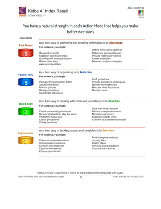 Kolbe A Result for Jake Seraphin | PDF