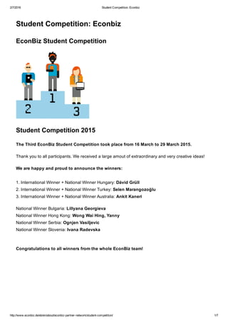 International Winner of Student Competition_ Econbiz | PDF | Technology ...
