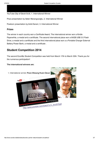 International Winner of Student Competition_ Econbiz | PDF