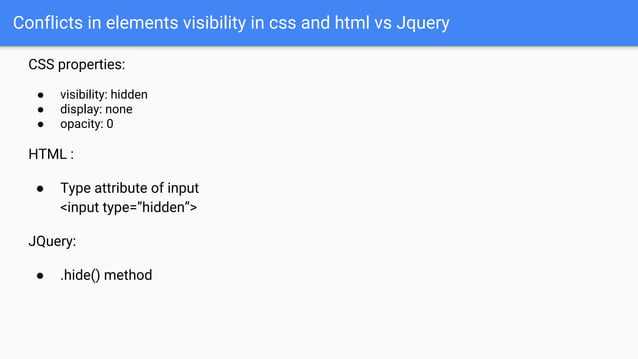 Lessons learnt in Jquery | PPT