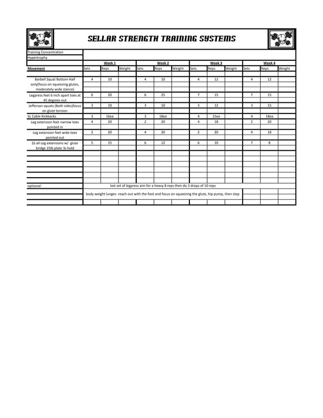 4 week 6 day training split | PDF