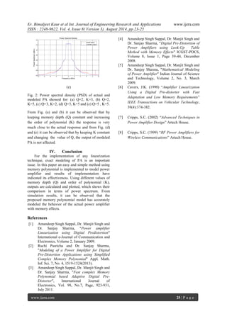 Modeling of RF Power Amplifier with Memory Effects using Memory Polynomial | PDF | Digital Audio ...